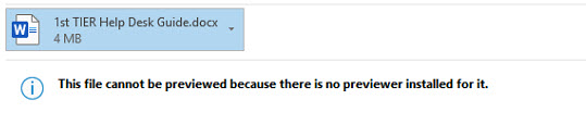 The file cannot be previewed because there is no previewer installed ...