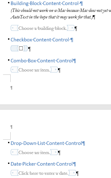 Meaning of the color of content control fields in design mode in a Word ...