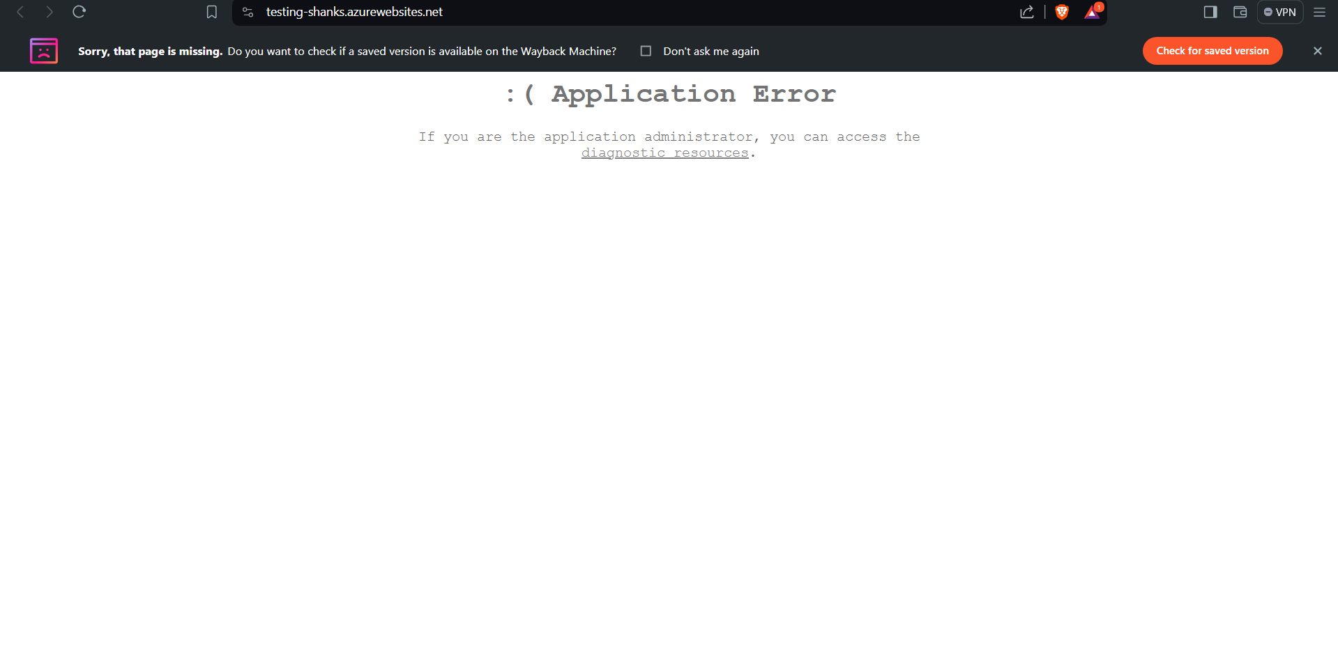 Application error - Microsoft Q&A