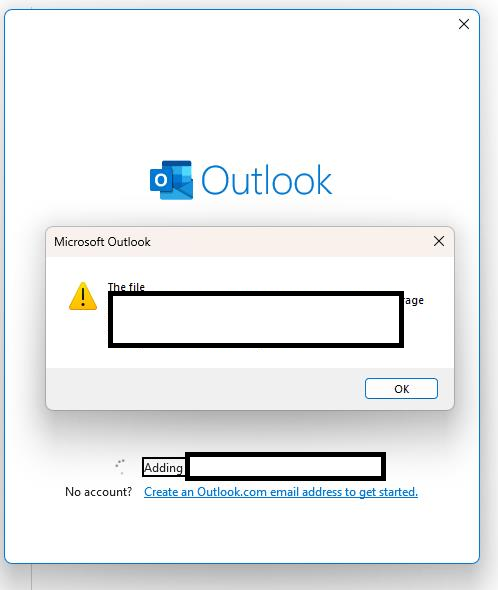 Error when adding new email to outlook desktop - Microsoft Q&A