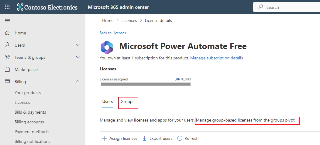 "Groups" tab missing in Admin Center Licence Assignment - Microsoft Q&A