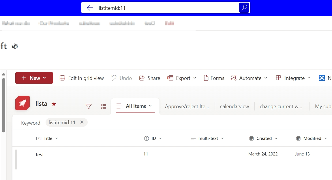Why is the search in Microsoft Lists not returning results for existing projects? - Microsoft Q&A