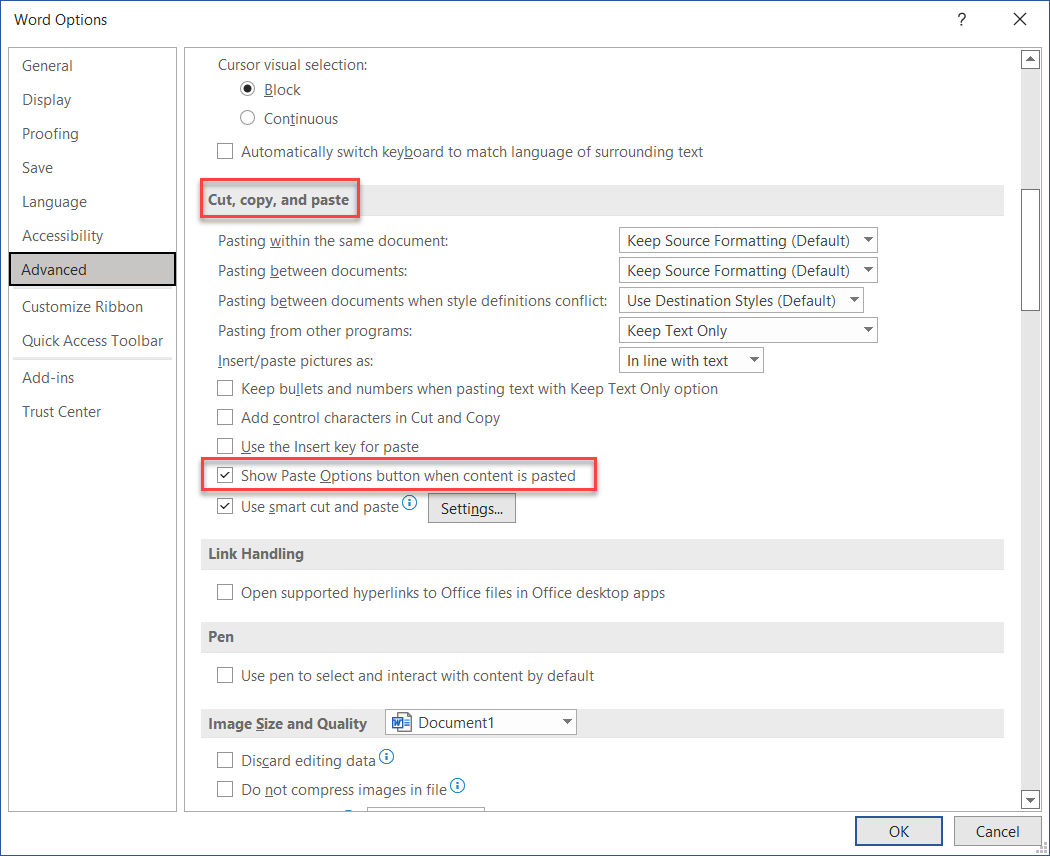 Office Paste Options Buttons Missing - Microsoft Q&A