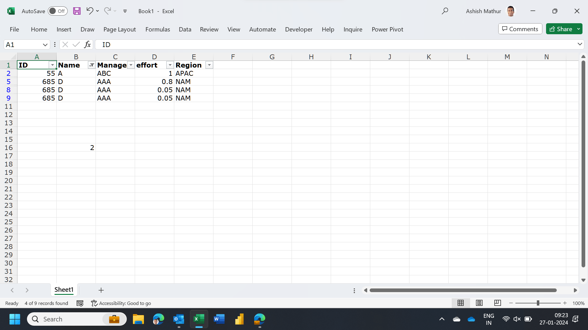 How to use UNIQUE formula with SUBTOTAL formula? - Microsoft Q&A