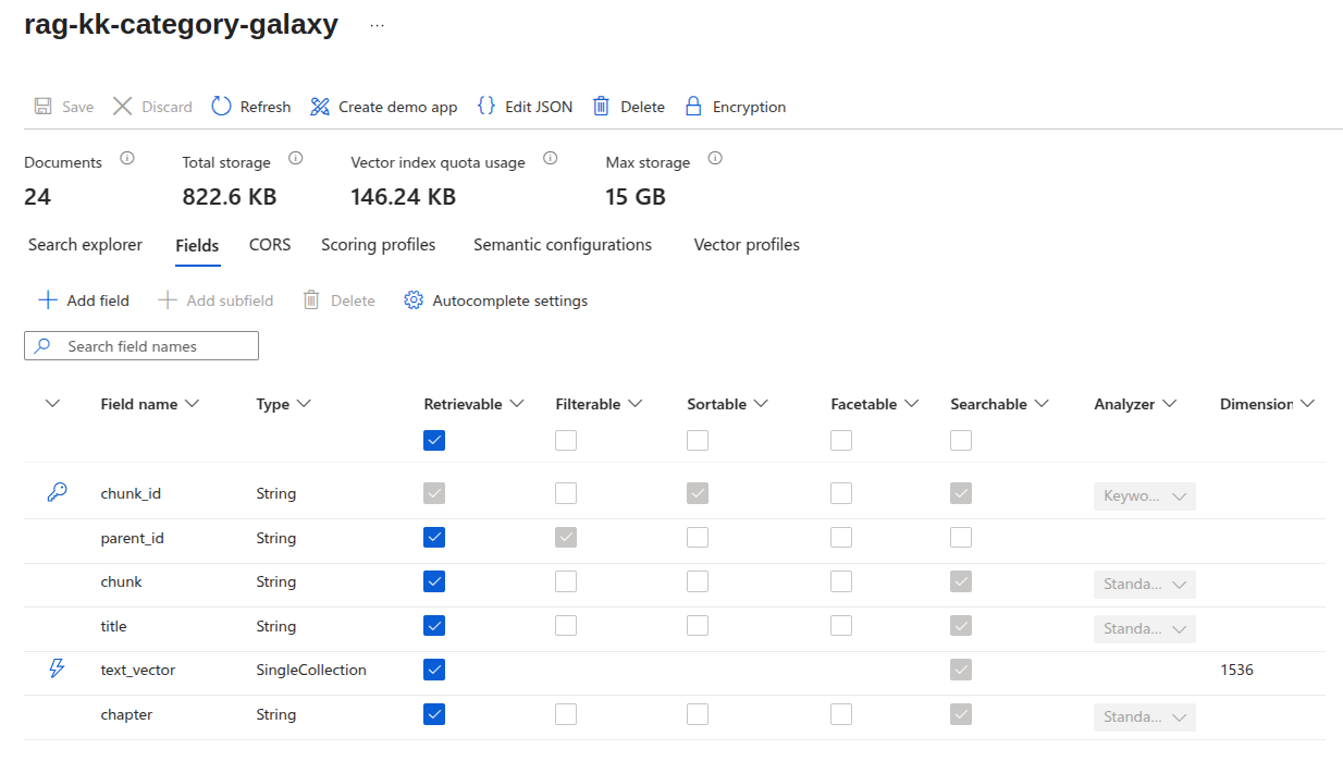 Unable to set field as filterable in AzureAISearch import and vectorize ...