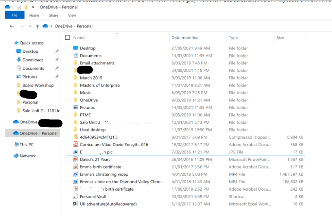 Gray X on files - Can't access - Microsoft Q&A