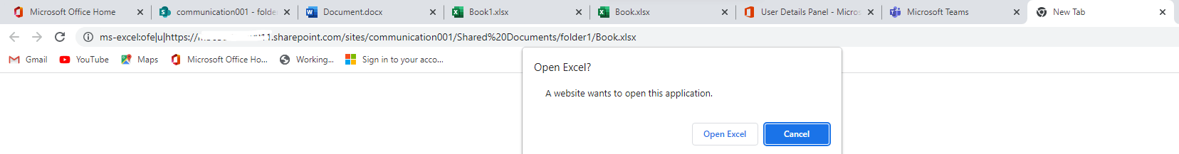 Using ms-Excel:ofe|u|http links for Office 365 - Microsoft Q&A