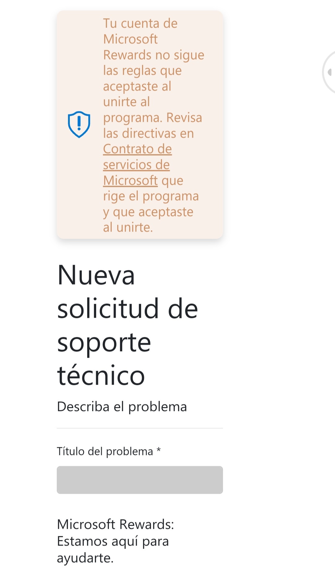 Mi Cuenta de Microsoft Rewards fue suspendida por razones que no ...