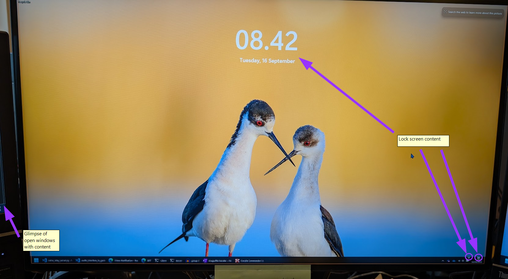 Lock screen showed running applications underneath and their content ...