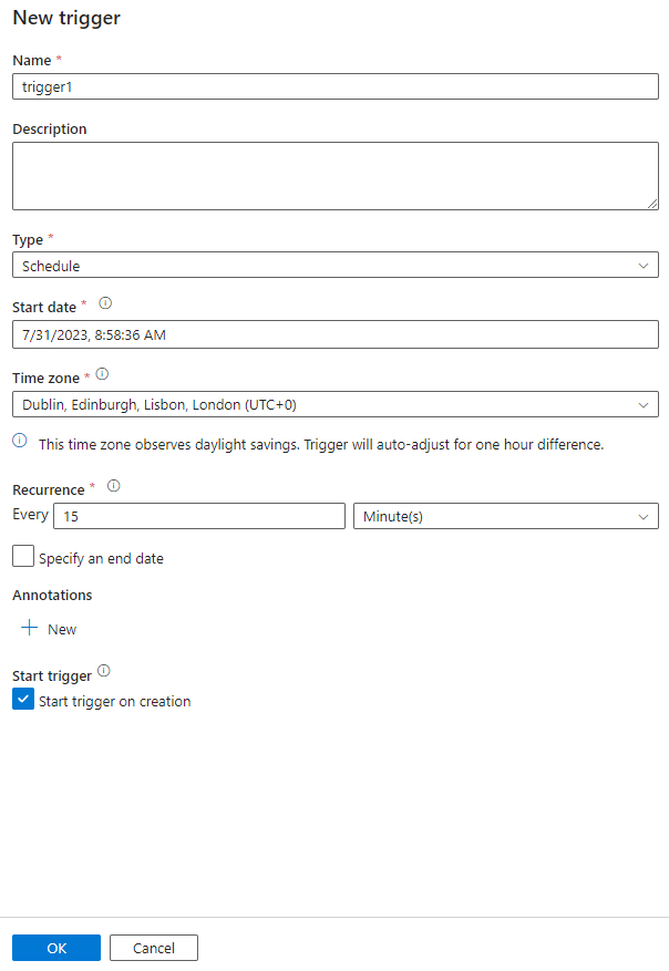 Azure Data Factory - Schedule stat and stop time each day - Microsoft Q&A