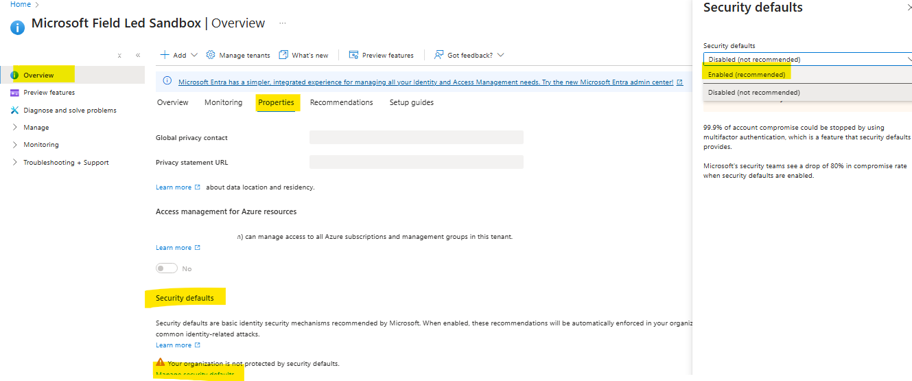 How to setup MFA for free for Global Admin acct while studying for AZ ...