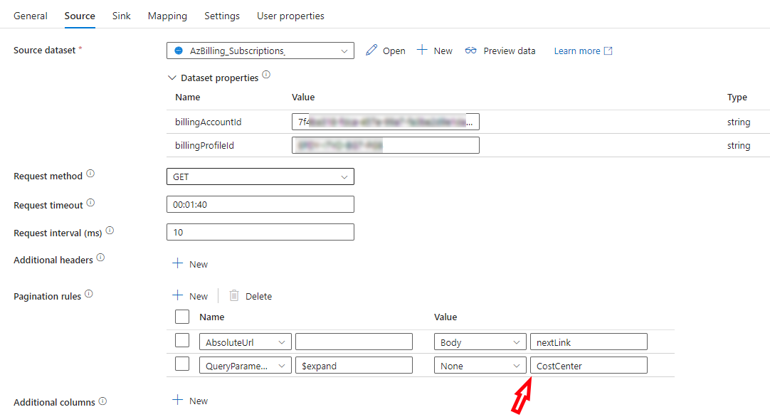 Can Azure Data Factory pagination re-add dropped query parameter into provided AbsoluteUrl ...