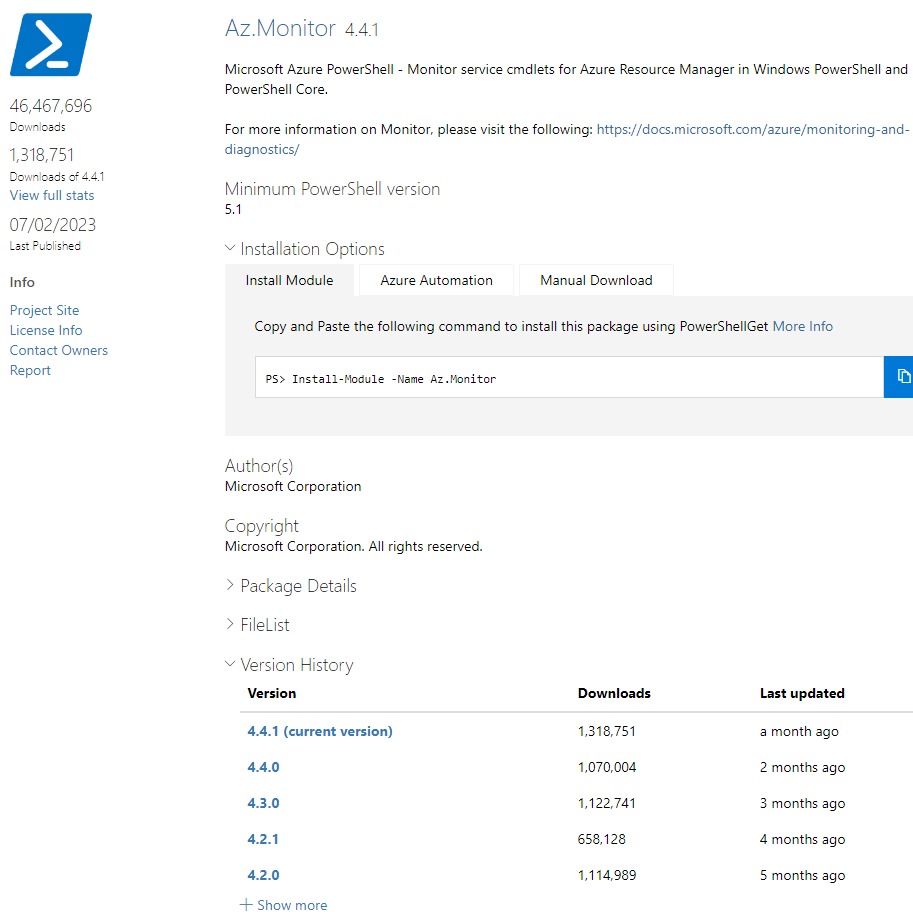 How to relate Az PowerShell version and Powershell Gallery module ... How to relate Az PowerShell version and Powershell Gallery module ...