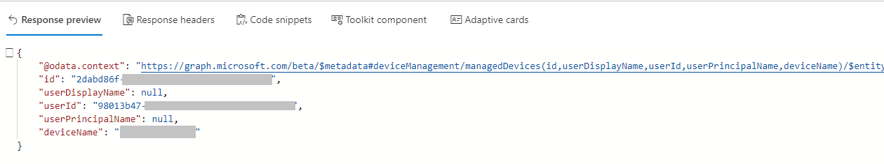 Individual request to the Managed device returns wrong user information ...