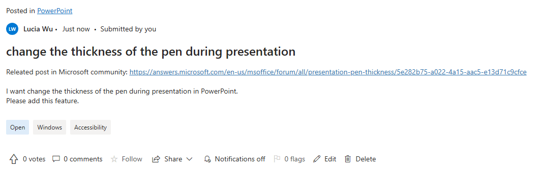 Presentation Pen Thickness - Microsoft Q&A