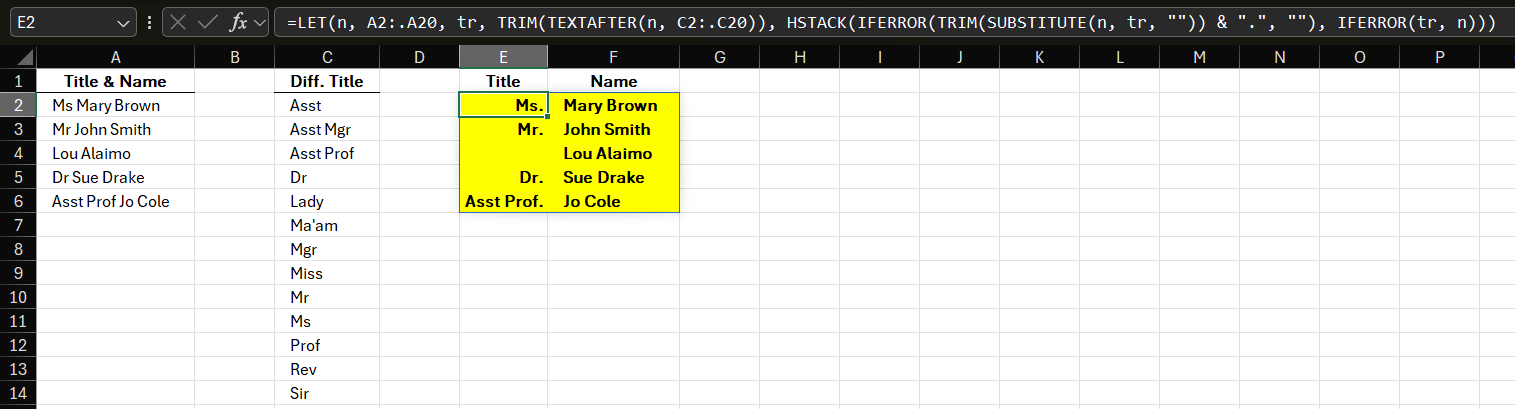 Simple problem with Excel formula - Microsoft Q&A