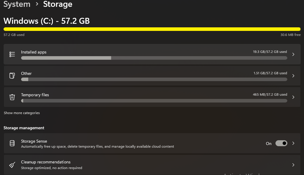 How to get all my storage space back. - Microsoft Q&A