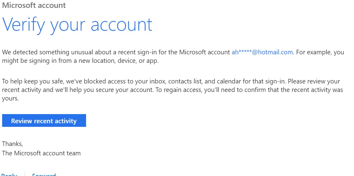 Microsoft account unusual sign-in activity - Microsoft Q&A