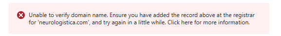 Custom domain can't be verified in Entra Id - Microsoft Q&A