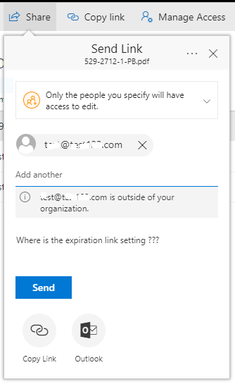 Link Expiration Not Showing - Microsoft Q&A