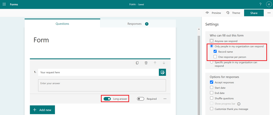 Using Microsoft Forms as a submission form - Microsoft Q&A