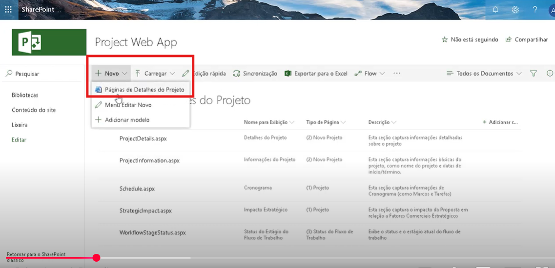 Edição pagina de detalhe do projeto - Microsoft Q&A