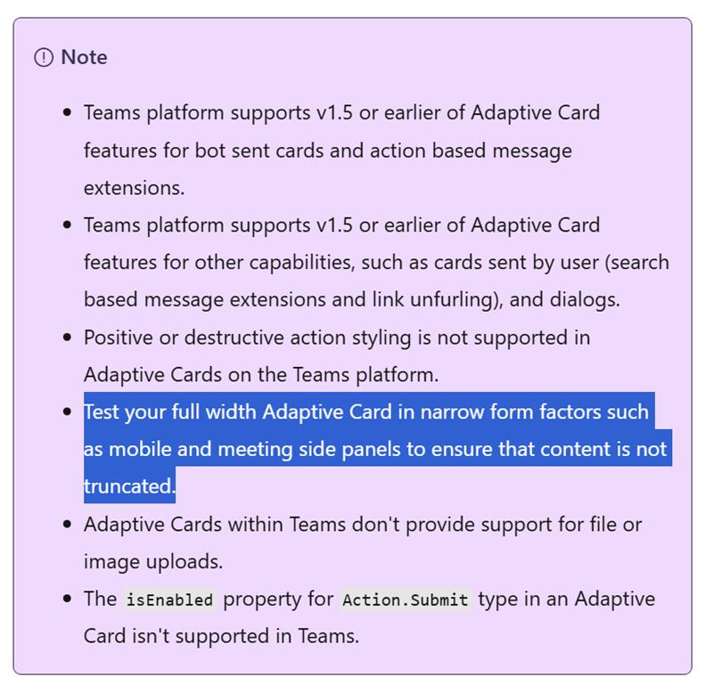 Adaptive card is not getting rendered in IOS device while using "type" - "Icon" - Microsoft Q&A