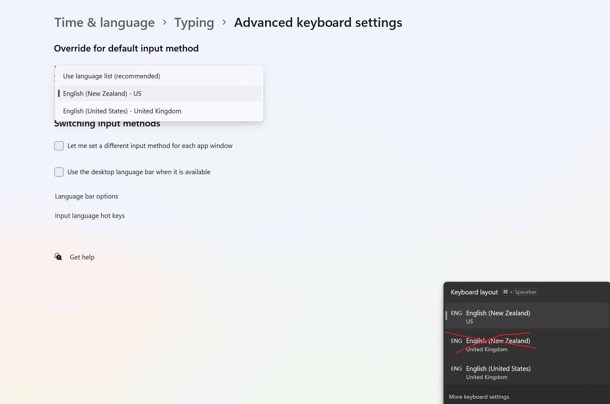 I Cant Remove A Keyboard Layout Language Option It Doesnt Appear In The Settings But It