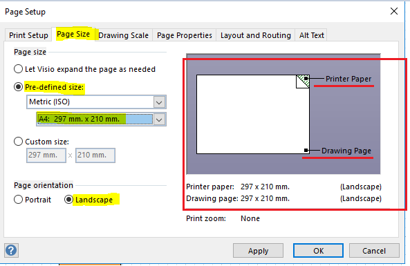 Visio for the web, how to fit diagram to print area? - Microsoft Q&A