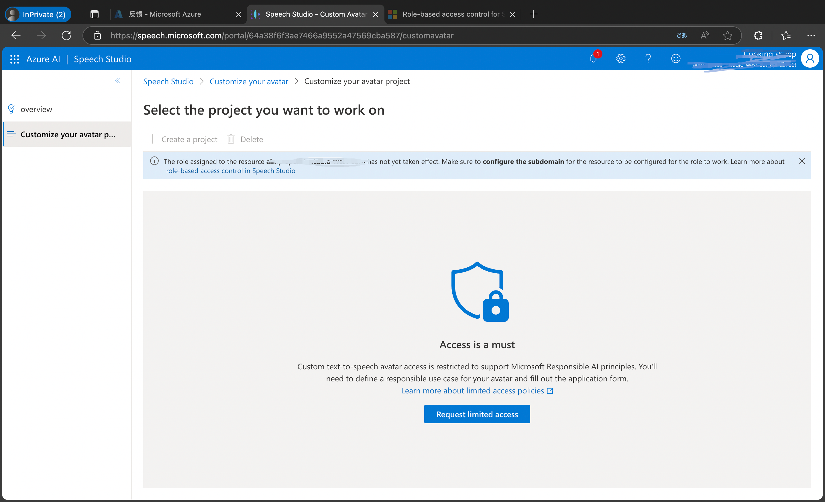 No response for applying Azure AI Custom Text to Speech Avatar services - Microsoft Q&A