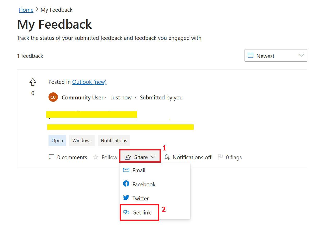 How do I give feedback? - Microsoft Q&A