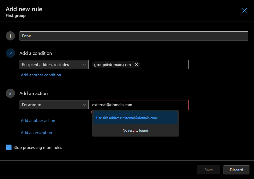 Enable forwarding from a M365 group mailbox? - Microsoft Q&A