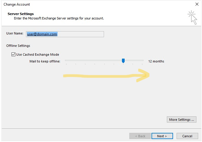 Outlook "CONNECT TO SERVER TO SEE THEM (Older files)" prompt is not working - Microsoft Q&A