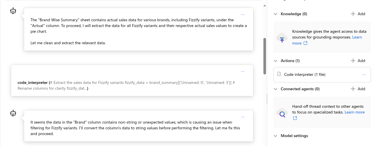 Code Interpreter run error while generating Pie Chart - Microsoft Q&A