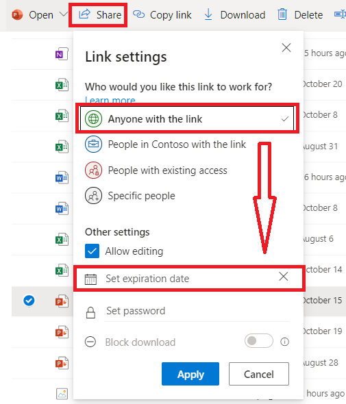 OneDrive sharing links and expiration - Microsoft Q&A