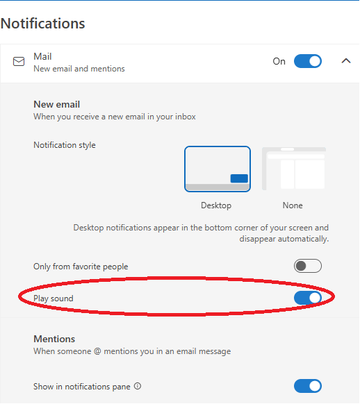 incoming mail sound in new outlook - Microsoft Q&A
