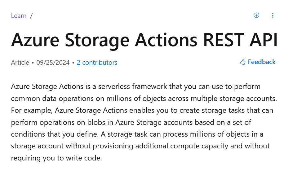 Can Azure Storage Tasks creation be automated? - Microsoft Q&A