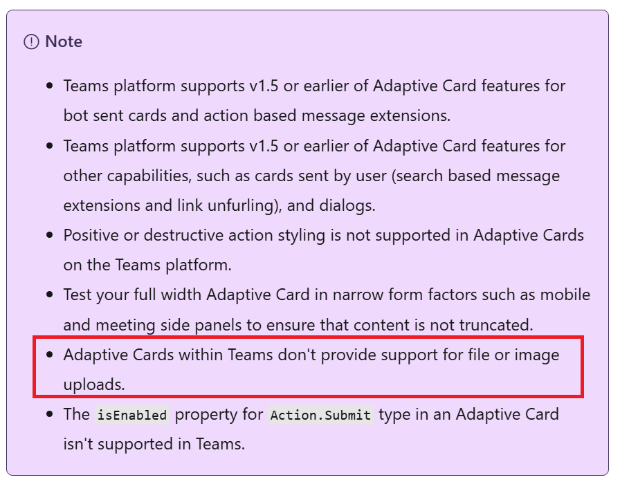 Teams Adaptive Card – Can Users Attach Files and Submit? - Microsoft Q&A
