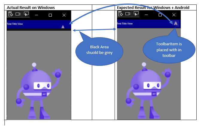 How to style MAUI ToolbarItems height and alignment on windows and ...