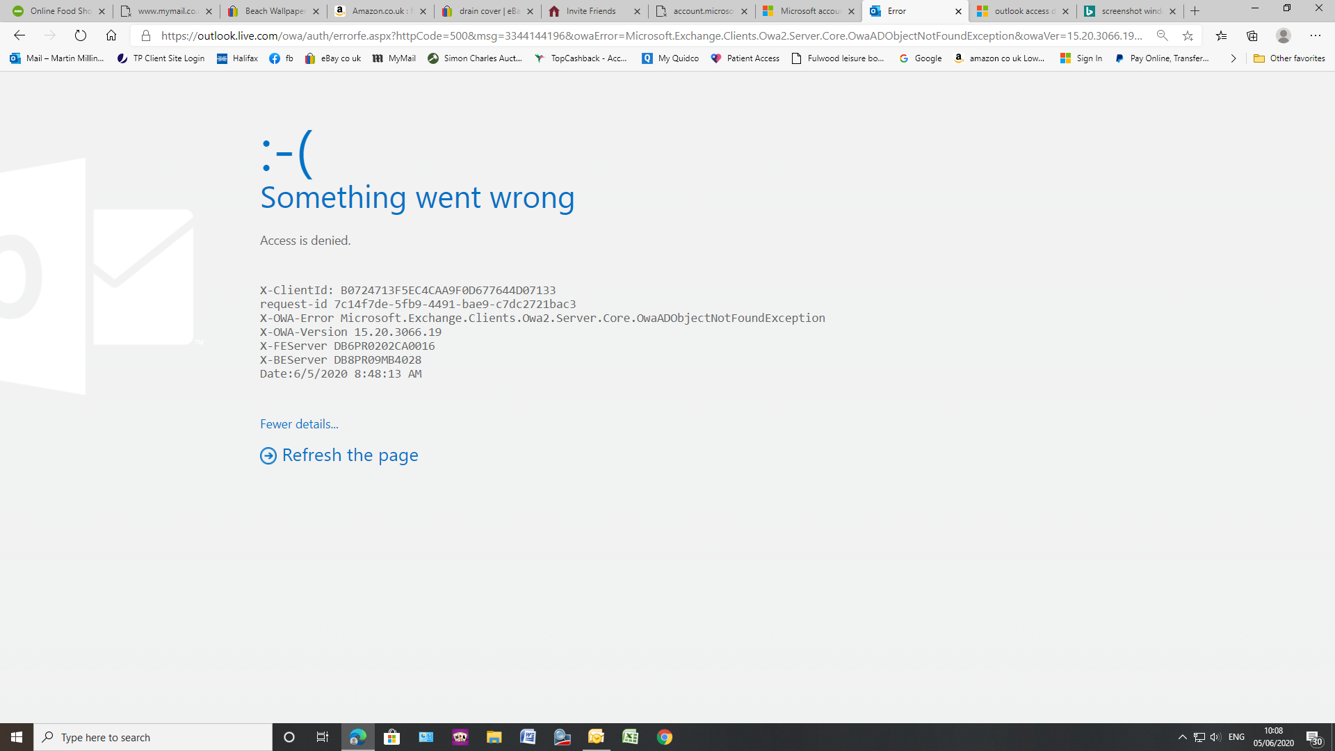 outlook access denied - Microsoft Q&A
