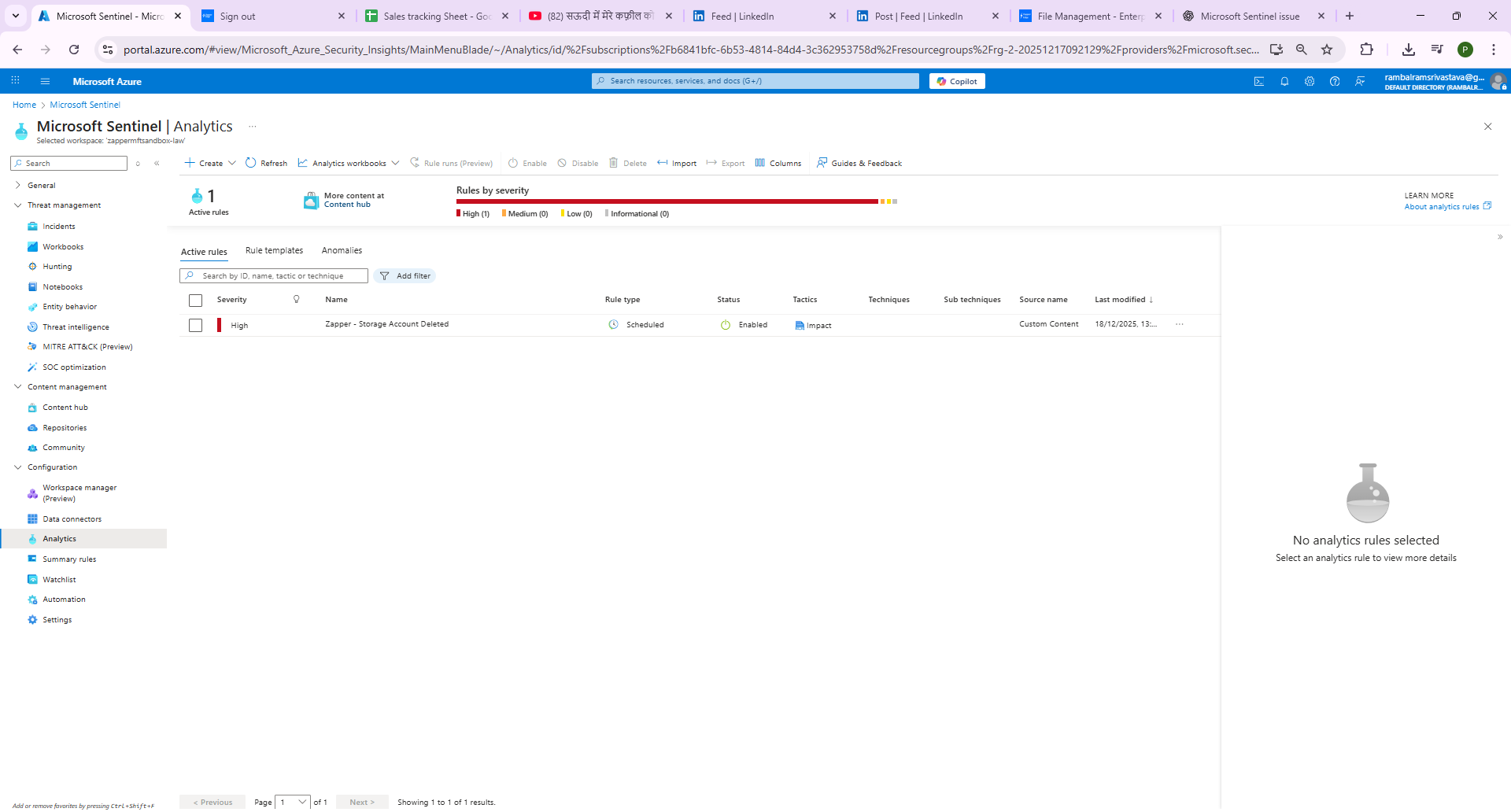 Microsoft Sentinel Analytics Page Redirecting to Defender – UI ...