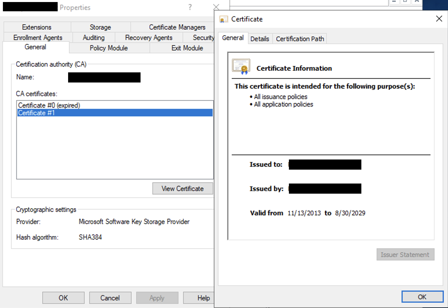 Two certificates for CA, one is expired - Microsoft Q&A