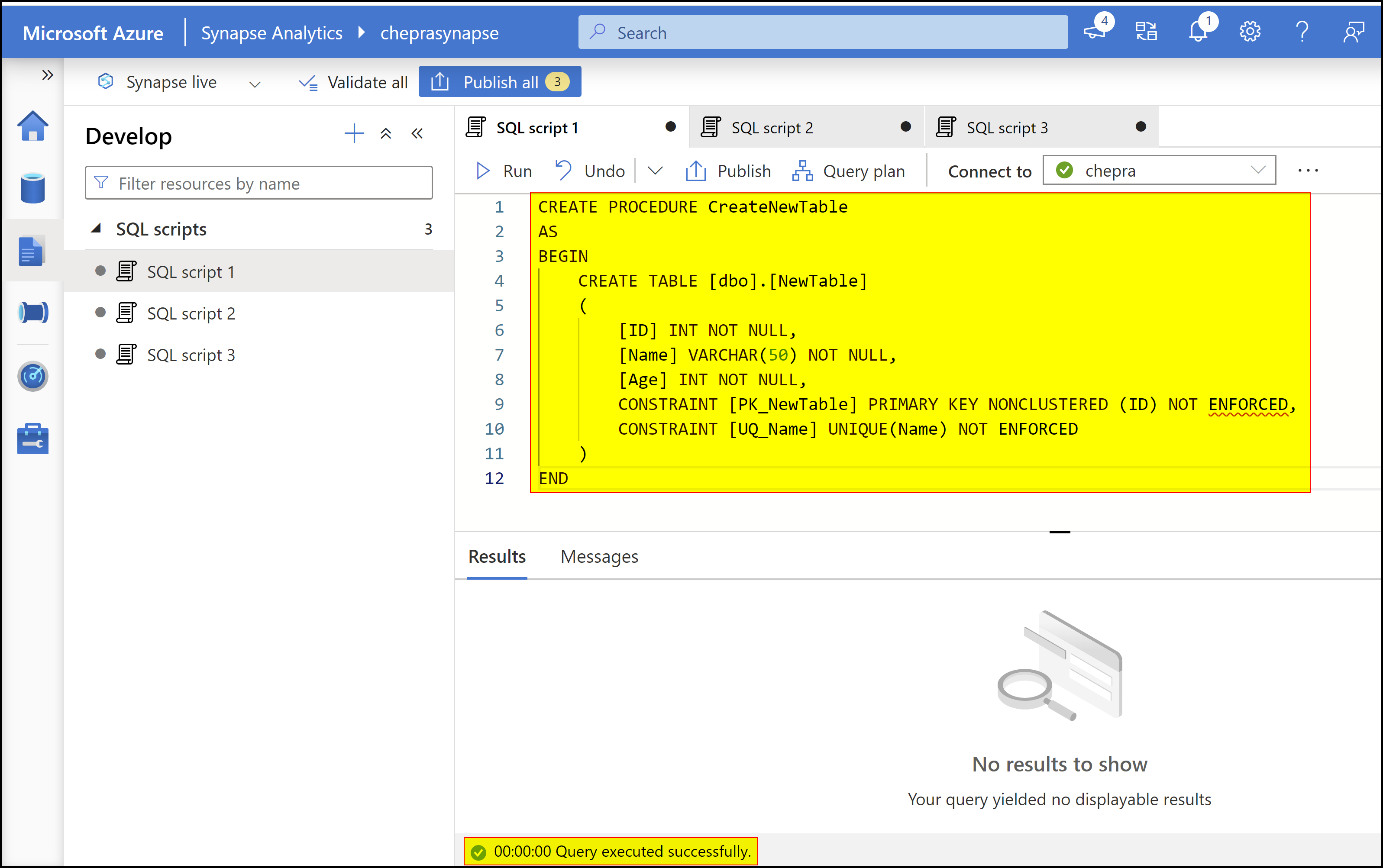 Create Store Procedure In Synapse Microsoft Qanda