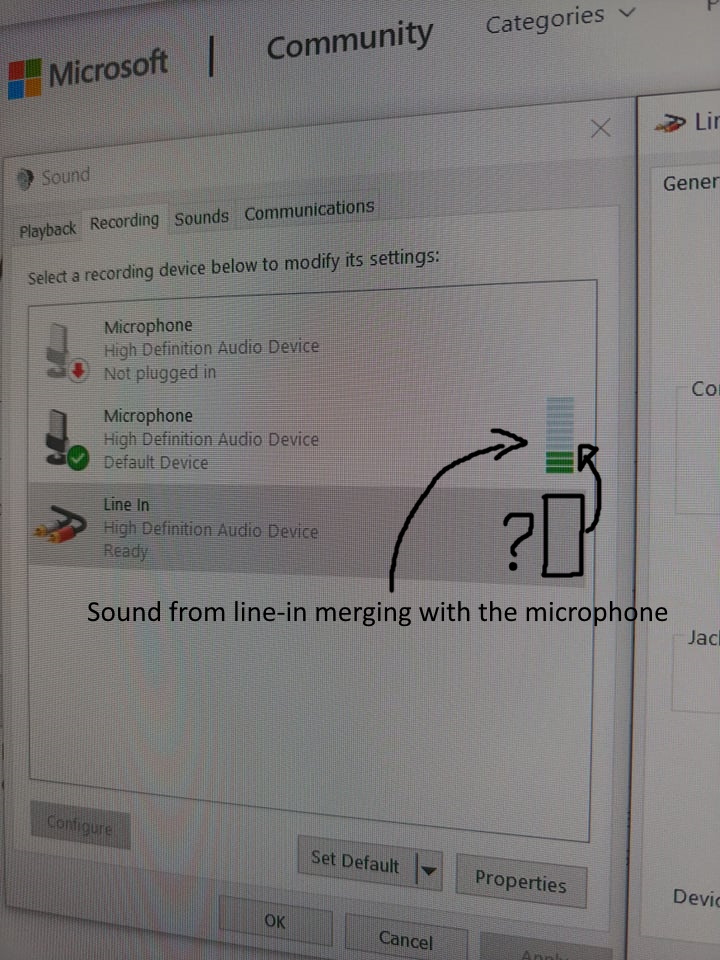Reproduce line-in audio through audio output. - Microsoft Q&A