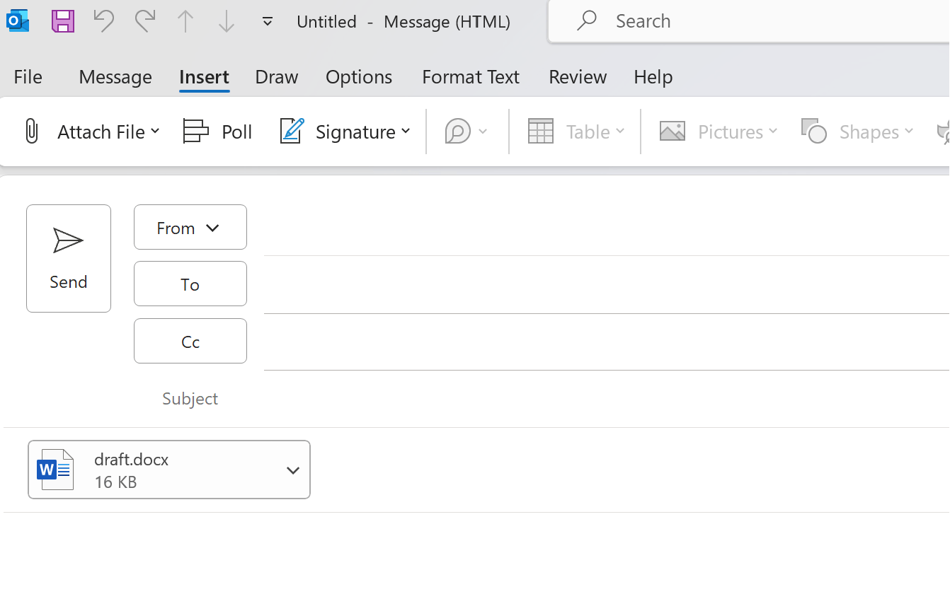 How can I share file from One Drive as live attachment instead of link ...