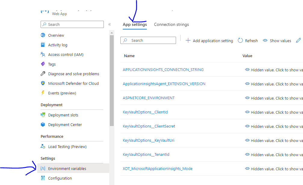 App Settings For Azure App Service Moved From Configuration To Environment Variable Under 4792