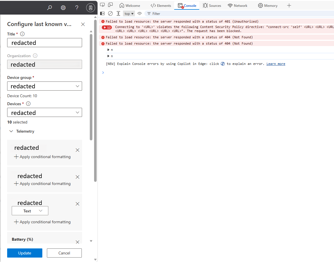 Azure IoT Central Dashboard UI Issues – Dashboard Selector and Last ...