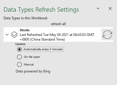 How to change Data Types Refresh Settings - Microsoft Q&A