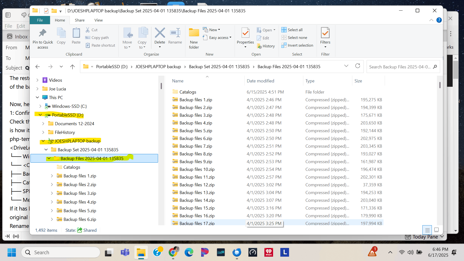 cannot retrieve backup files because of invalid mediaID. bin file even though files exist ...
