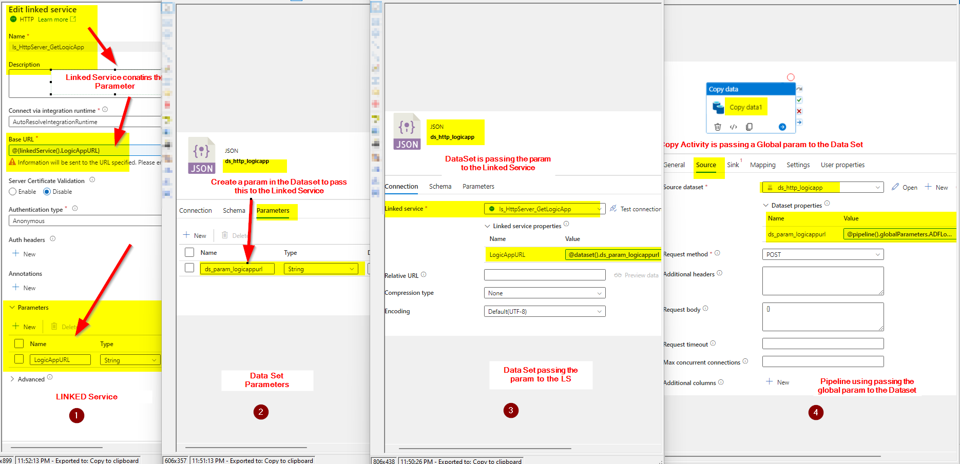 How passing a global parameter to a linked service - Microsoft Q&A